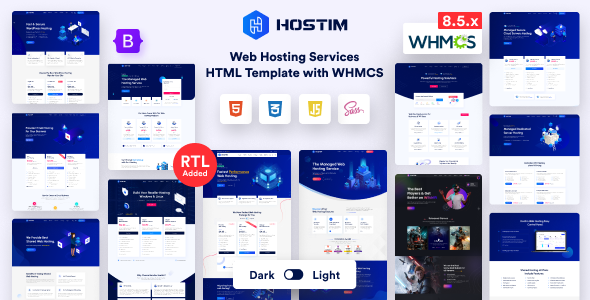 Hostim - Web Hosting Services HTML Template with WHMCS by ThemeTags