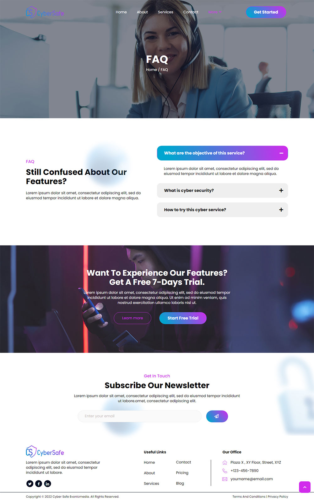 CyberSafe - Cyber Security Service Elementor Template Kit by Evonicmedia