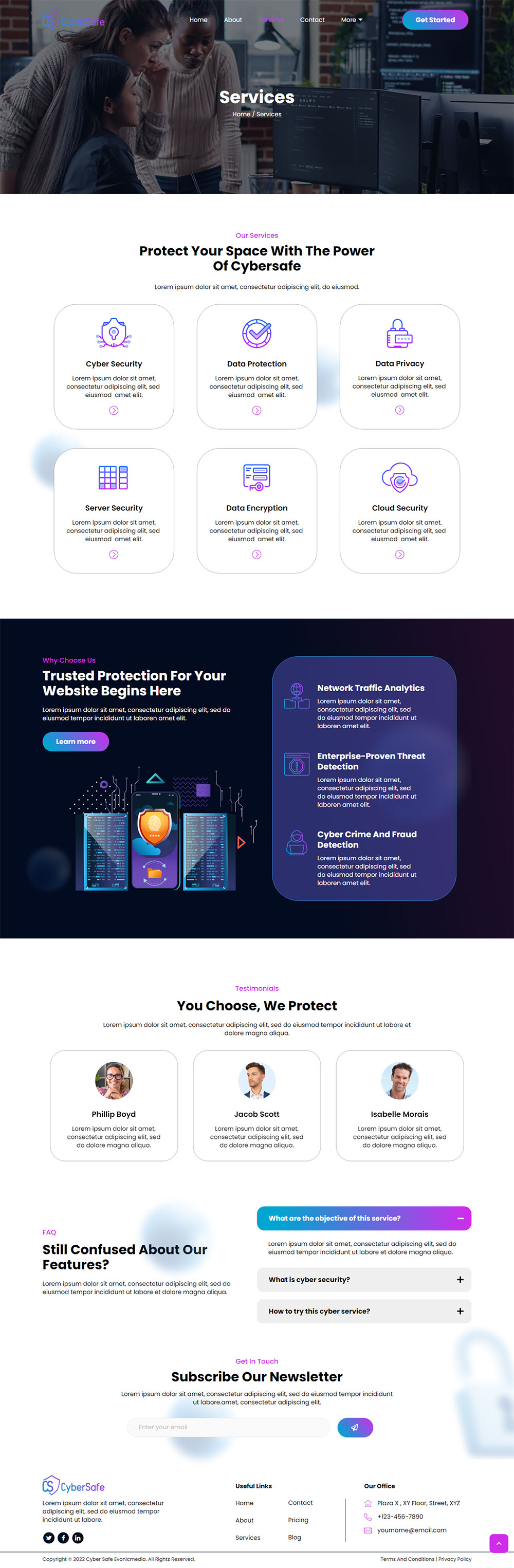 CyberSafe - Cyber Security Service Elementor Template Kit by Evonicmedia