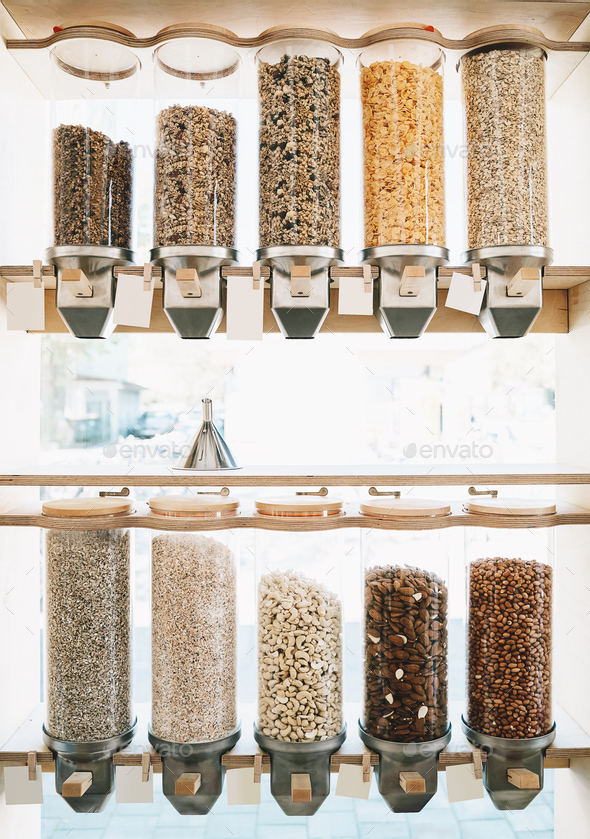 Zero waste shop. Plastic free grocery store. Stock Photo by ...