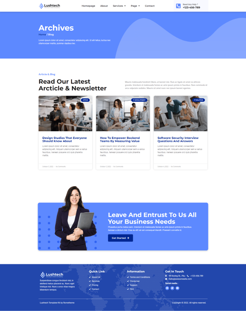 Lushtech - Startup & SaaS Elementor Pro Template Kit by Rometheme | ThemeForest