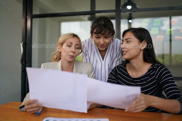Coworkers Giving Speech Presenting New Idea To Colleagues In Office ...