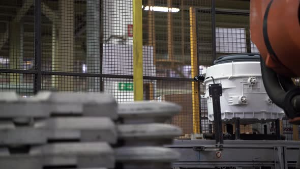 Mechanical Robot Arm in Washing Machine Factory 4K, Stock Footage ...