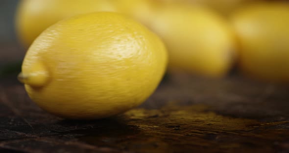 Fresh Lemon Spinning on the Table. , Stock Footage | VideoHive