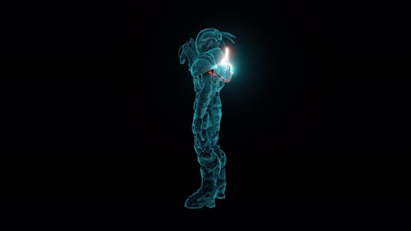 Alien Soldier Hologram 4k, Motion Graphics | VideoHive