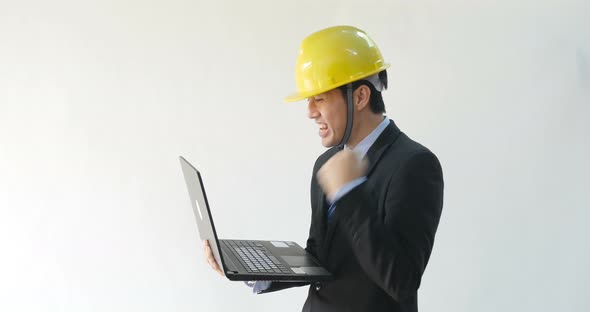 Engineer Celebrate With Laptop Computer, Stock Footage | VideoHive