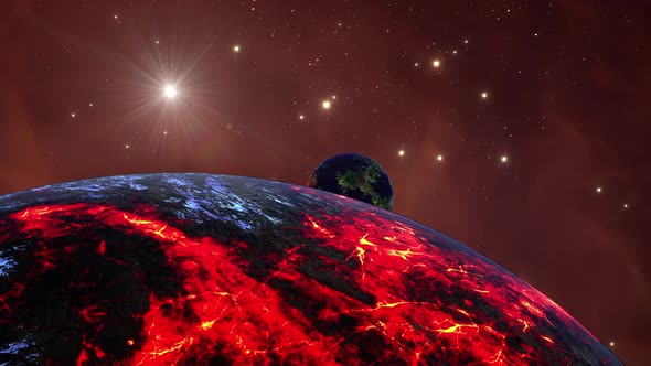 4k Exoplanet with Lava Rifts, Motion Graphics | VideoHive