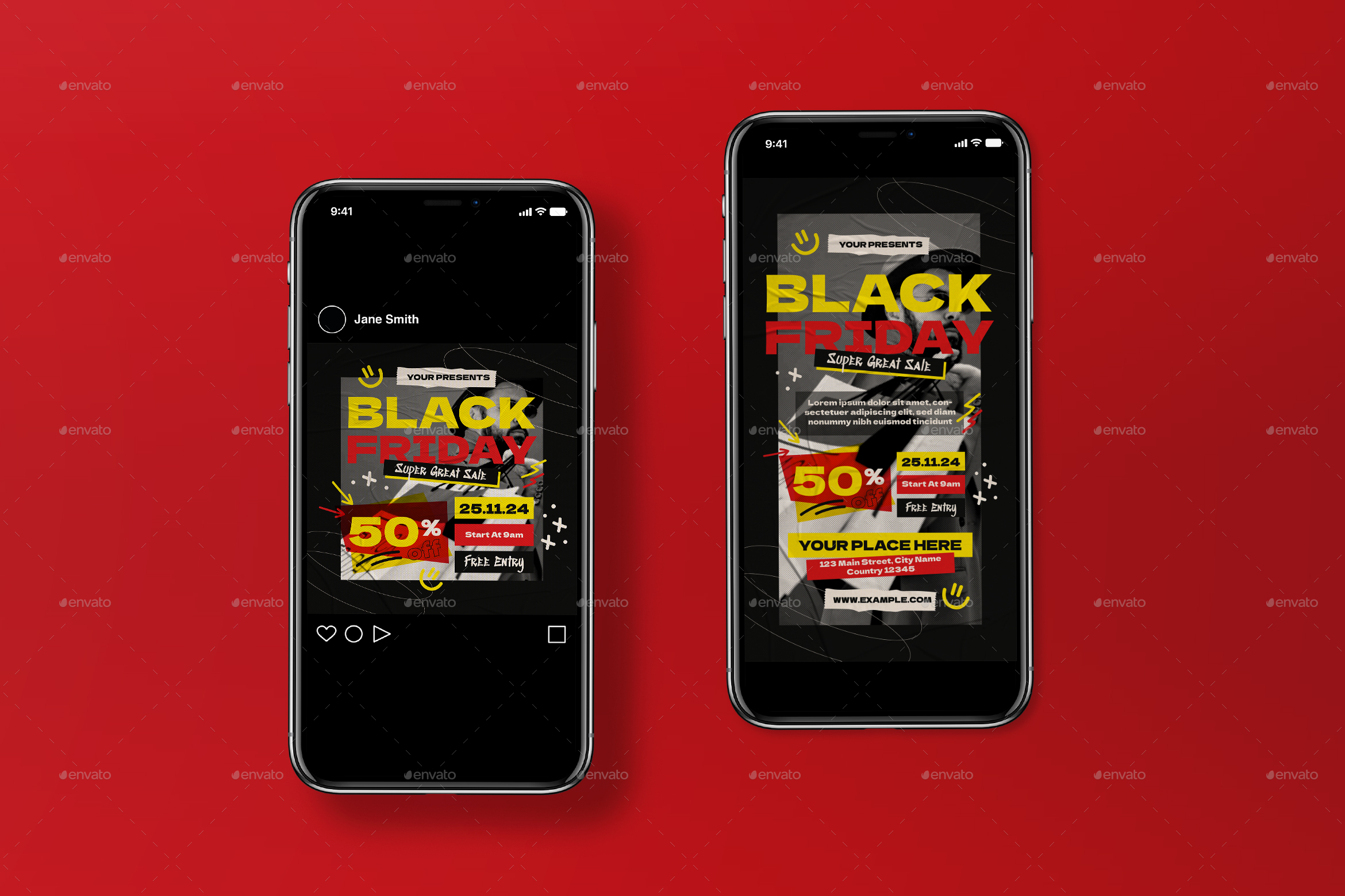 Black Edgy Black Friday Flyer Set, Print Templates | GraphicRiver