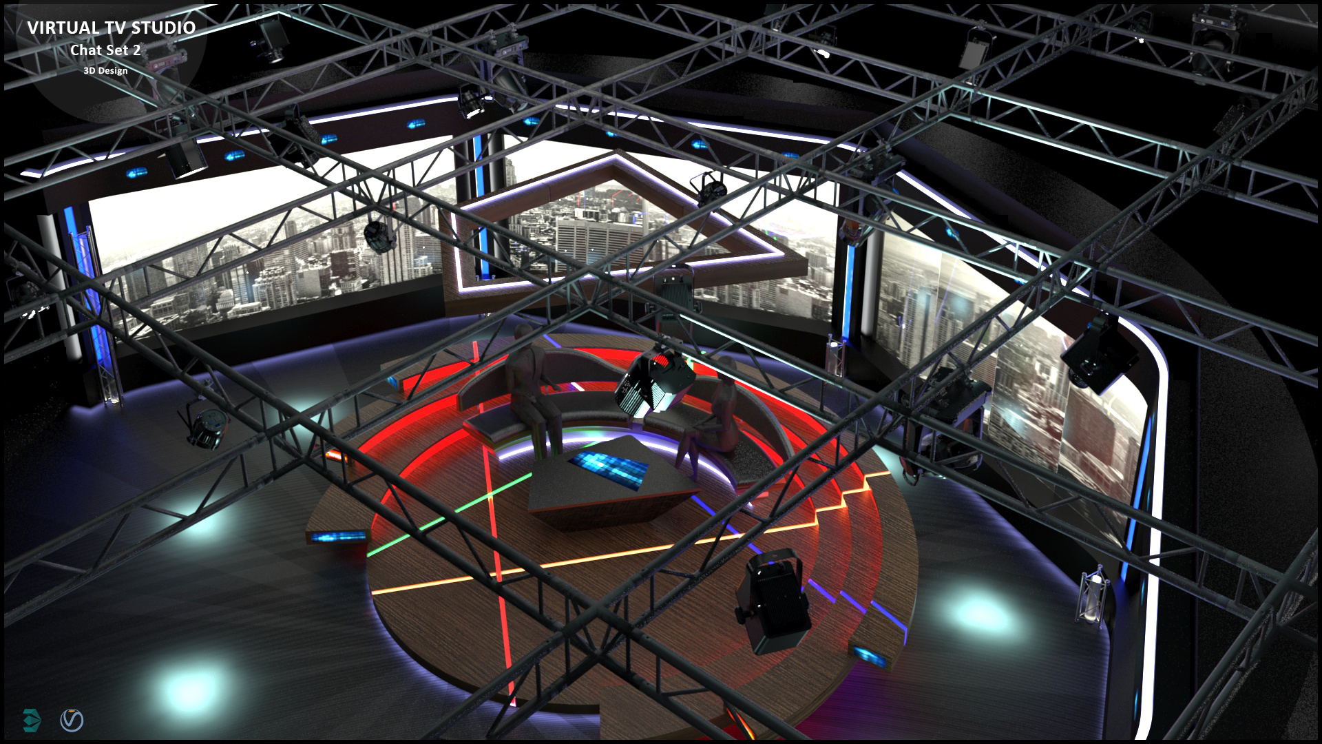 Virtual TV Studio Sets - Collection Vol 11 - 2 PCS DESIGN by a3dDesign