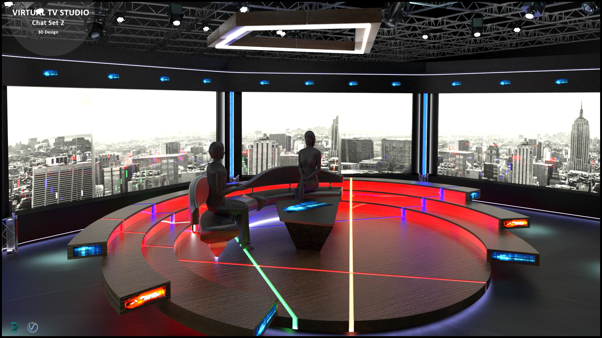 Virtual TV Studio Sets - Collection Vol 11 - 2 PCS DESIGN by a3dDesign