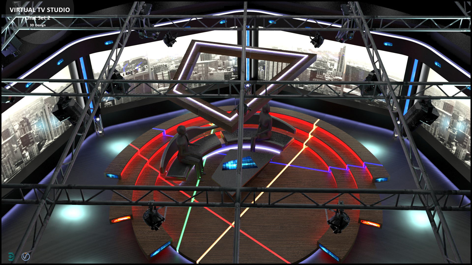 Virtual TV Studio Sets - Collection Vol 11 - 2 PCS DESIGN by a3dDesign