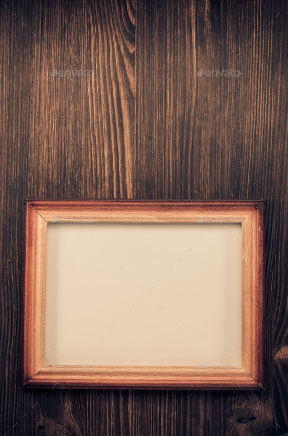 photo picture frame on wood Stock Photo by seregam | PhotoDune