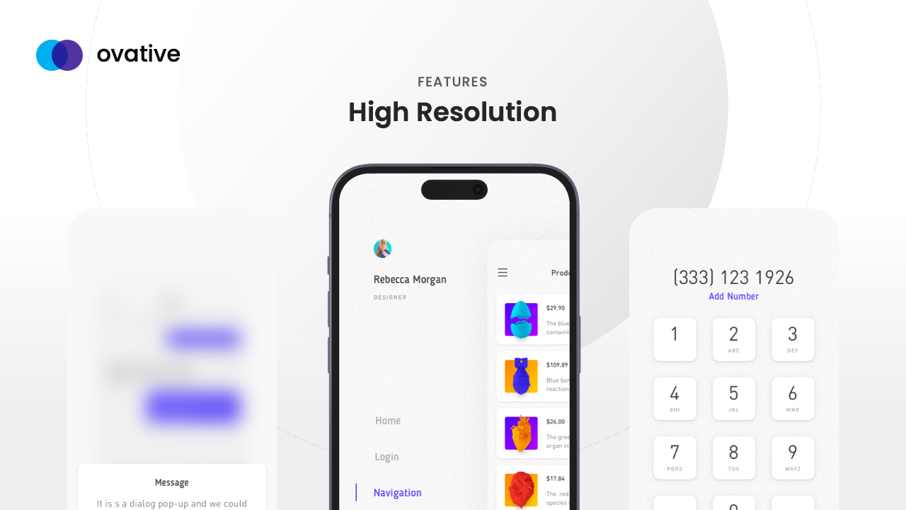 Ovative - Mobile Apps & SAAS Google Slides Template, Presentation Templates