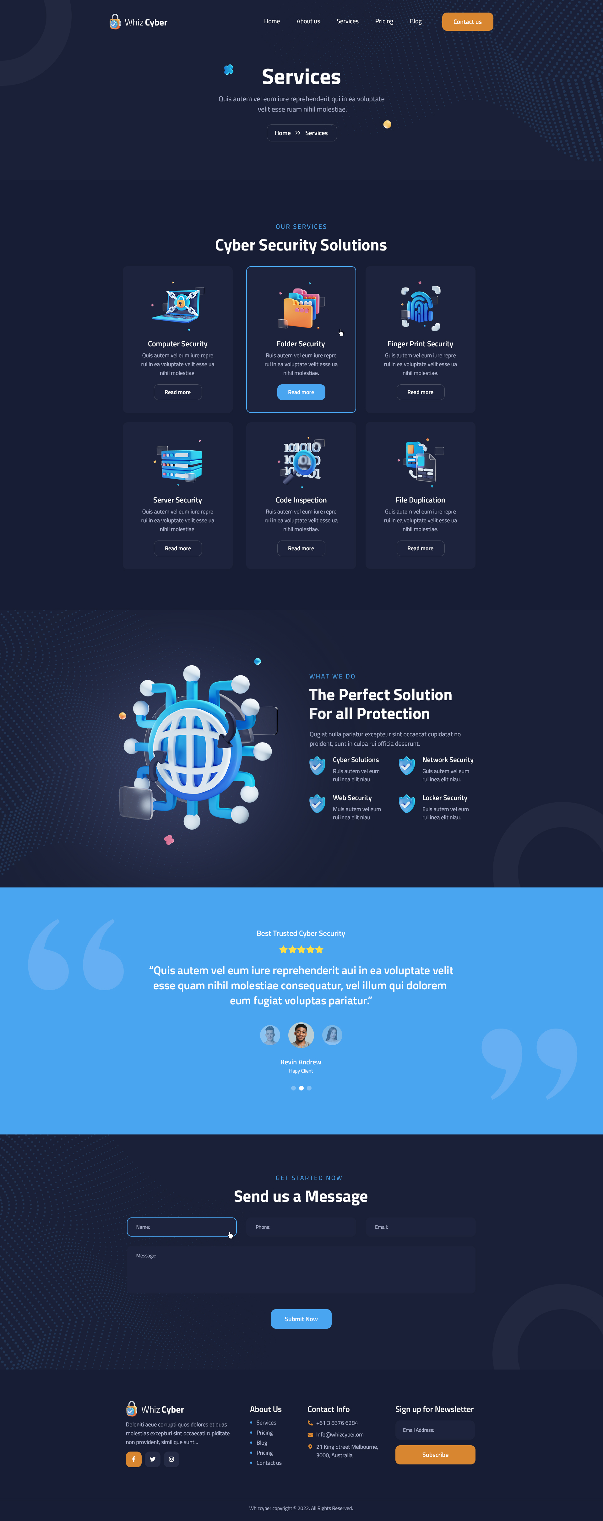 WhizCyber | Cyber Security PSD Template by designingmedia | ThemeForest