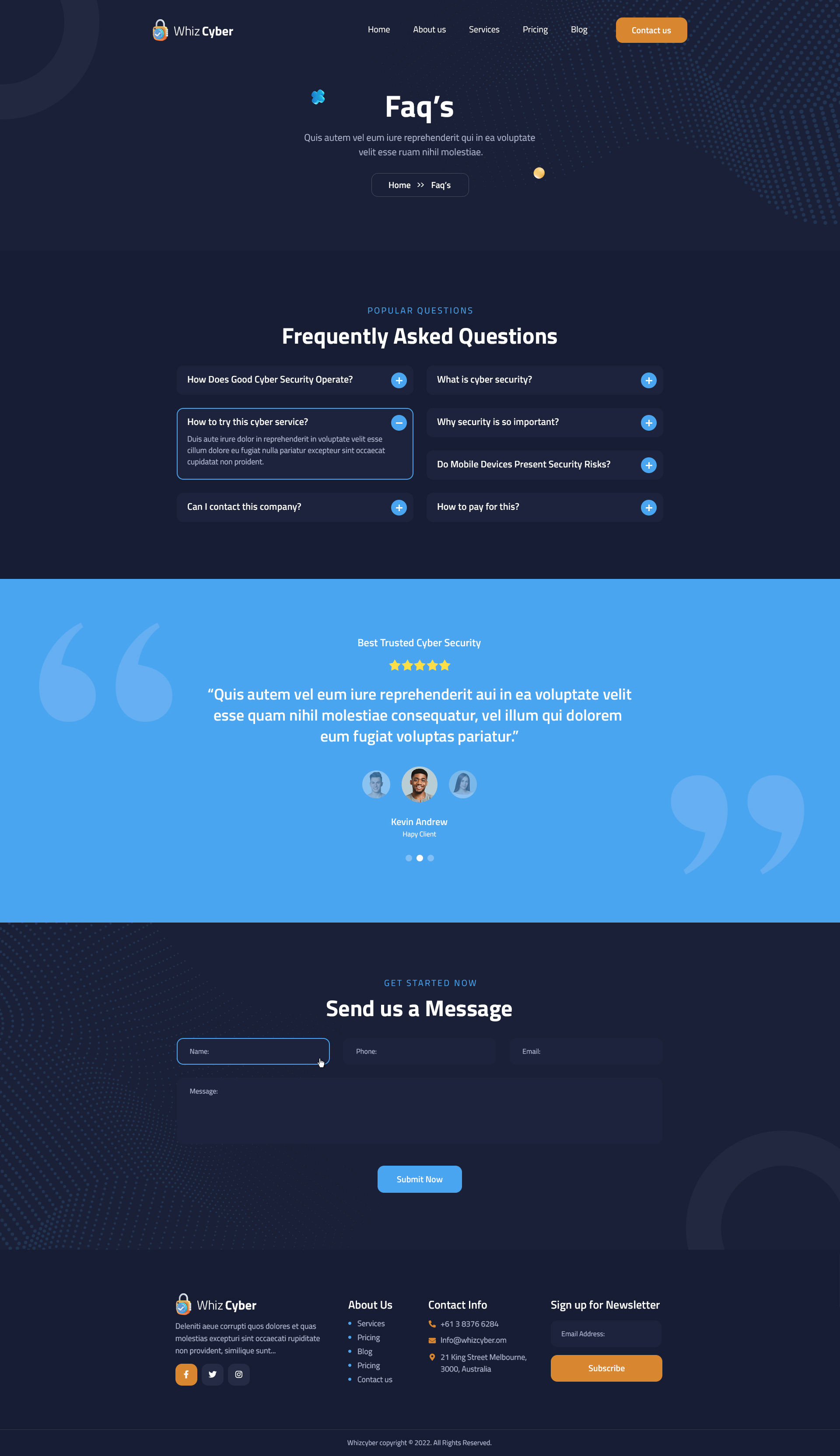 WhizCyber | Cyber Security PSD Template by designingmedia | ThemeForest