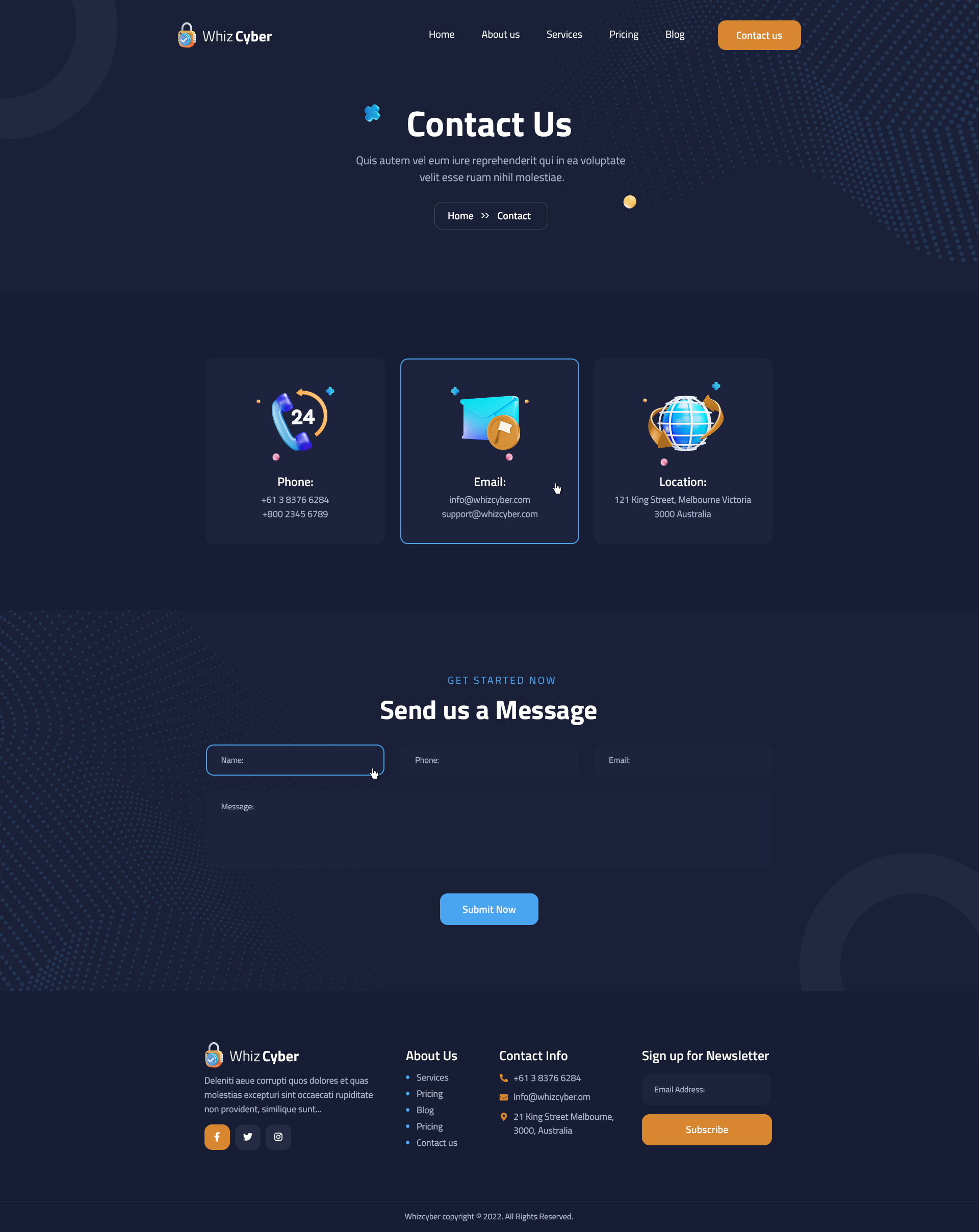 WhizCyber | Cyber Security PSD Template by designingmedia | ThemeForest