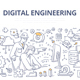 Digital Engineering Doodle Banner, Vectors | GraphicRiver