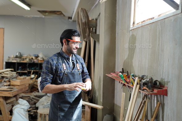 Carpenters Assembling Furniture, Small business in wood DIY workplace ...
