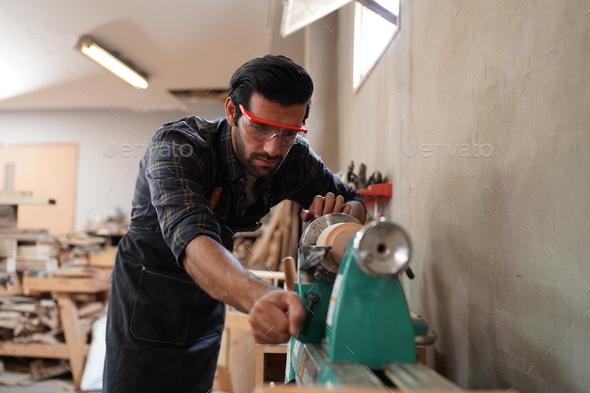 Carpenters Assembling Furniture, Small business in wood DIY workplace ...