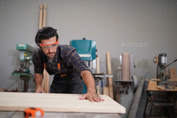 Carpenters Assembling Furniture, Small business in wood DIY workplace ...