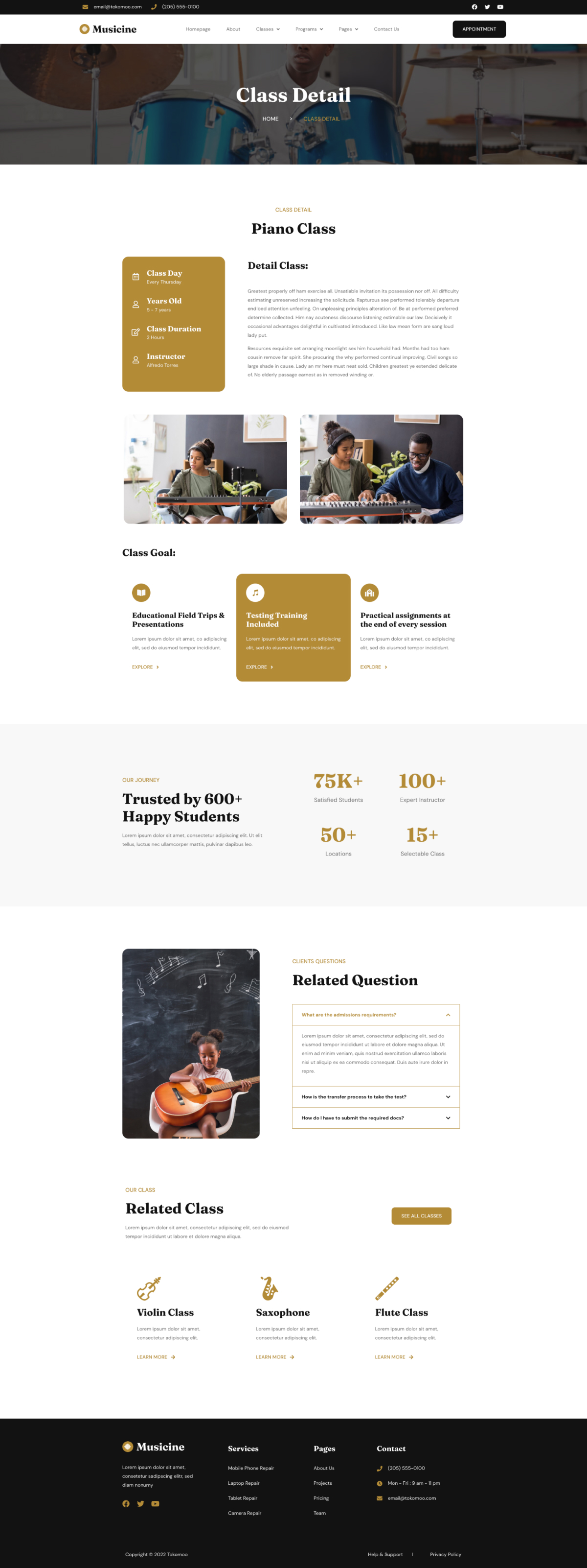 Musicine - Music School Elementor Template Kit by tokomoo | ThemeForest