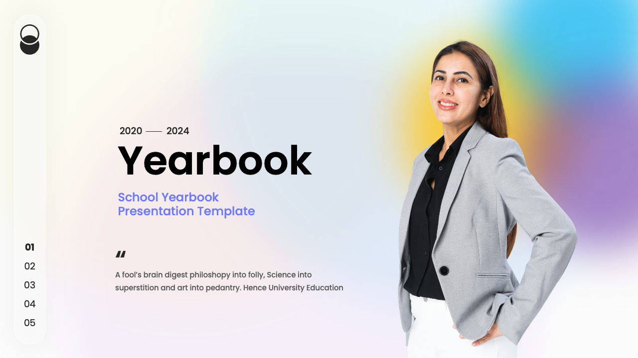 School Yearbook Gradient PowerPoint Template, Presentation Templates