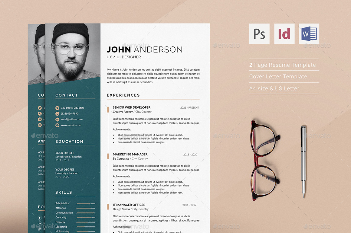 CV Template, Print Templates | GraphicRiver