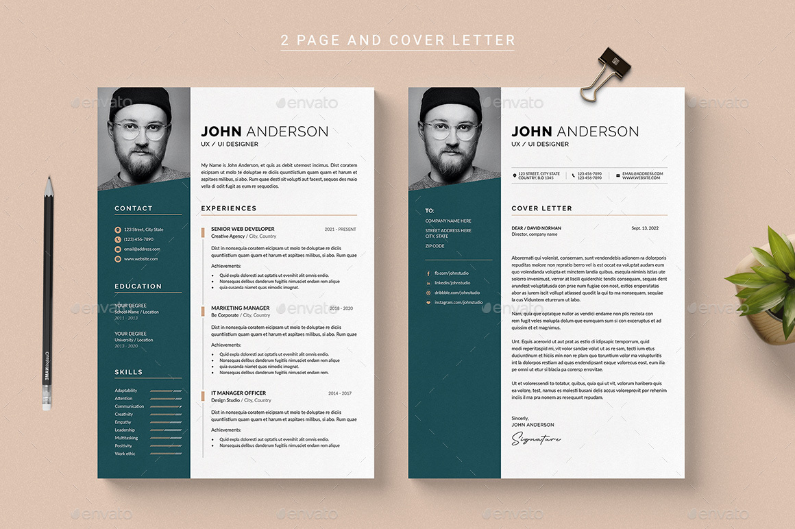 CV Template, Print Templates | GraphicRiver
