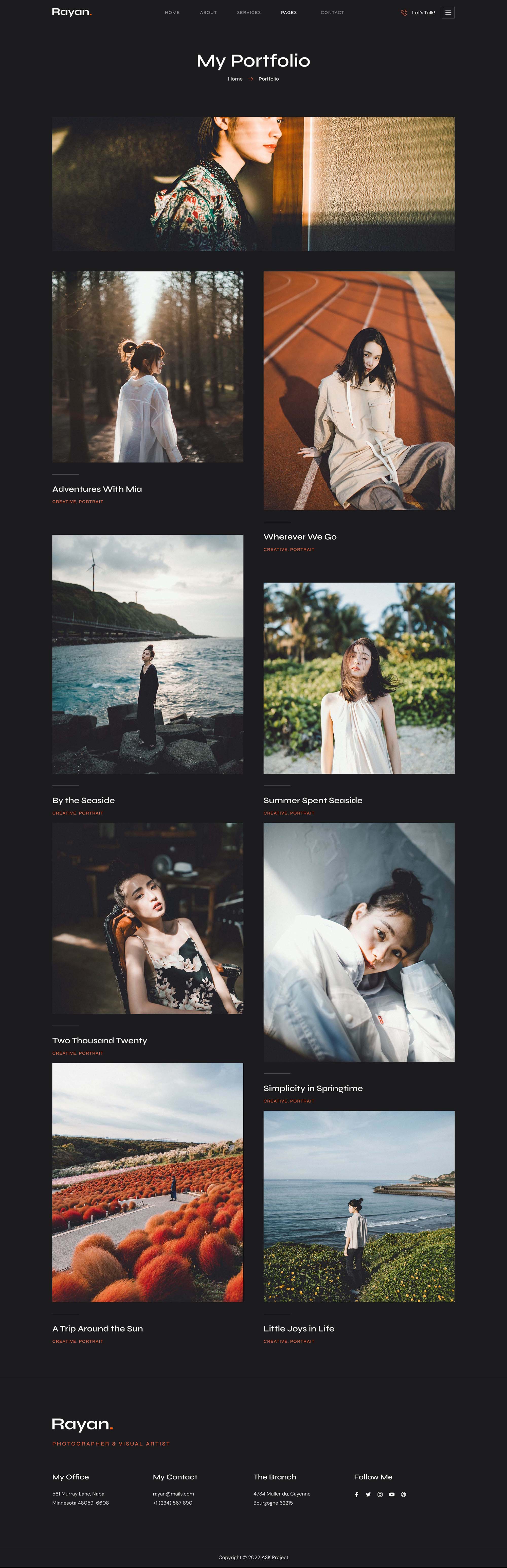 Rayan - Photography & Portfolio Elementor Template Kit by askproject