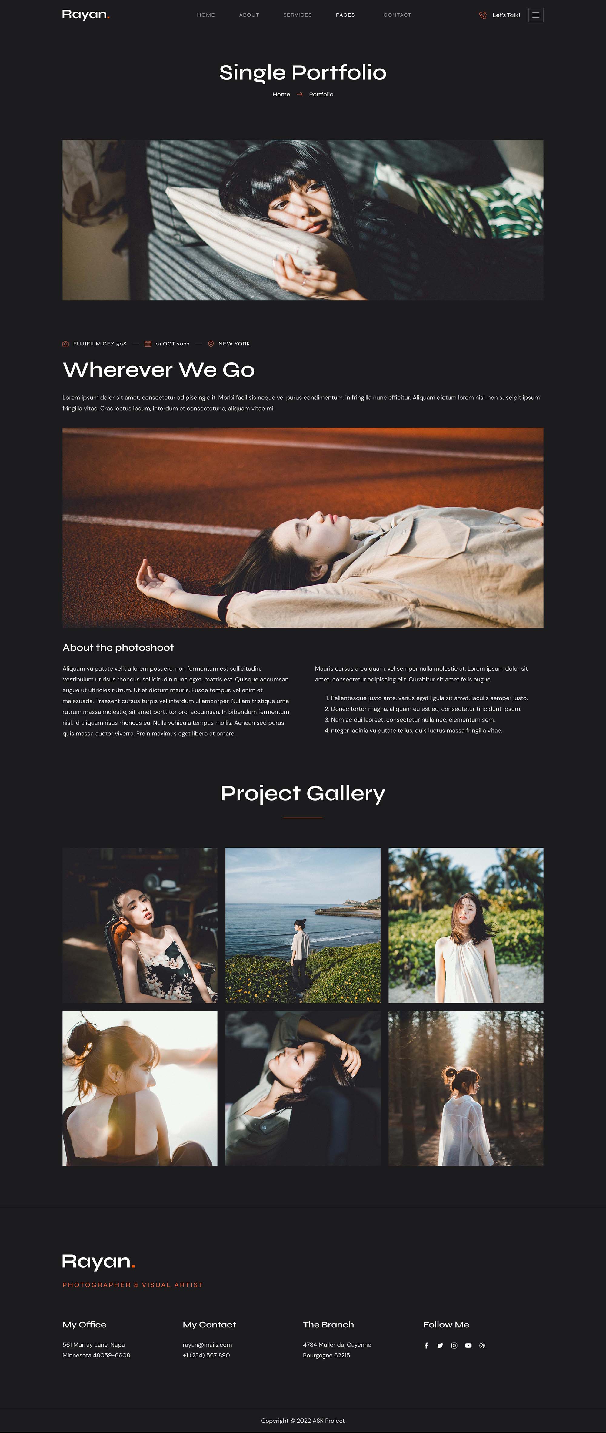 Rayan - Photography & Portfolio Elementor Template Kit by askproject