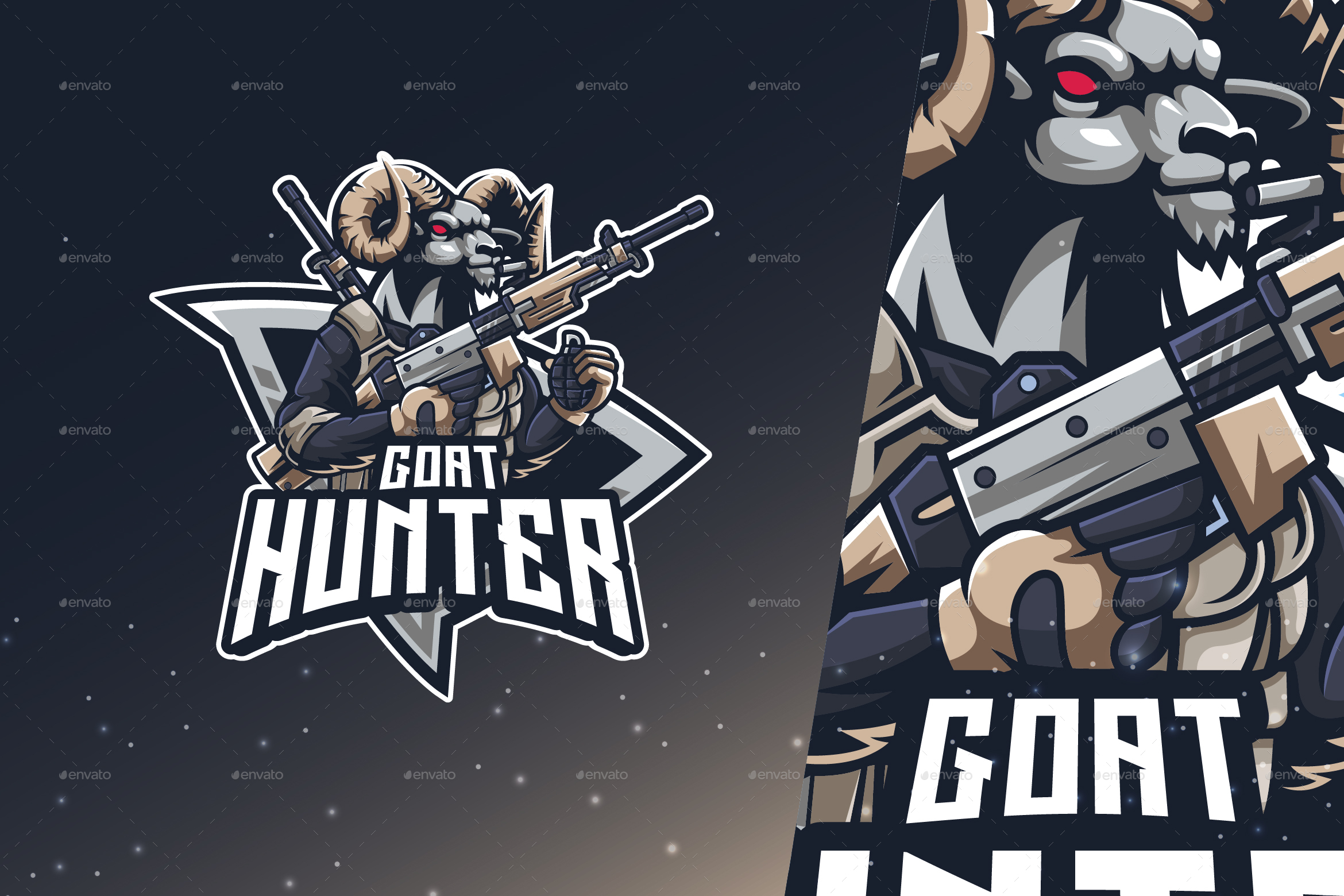 GOAT HUNTER LOGO, Logo Templates | GraphicRiver