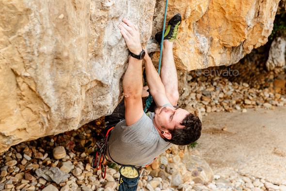 top view of a man climbing Stock Photo by Meniphoto | PhotoDune