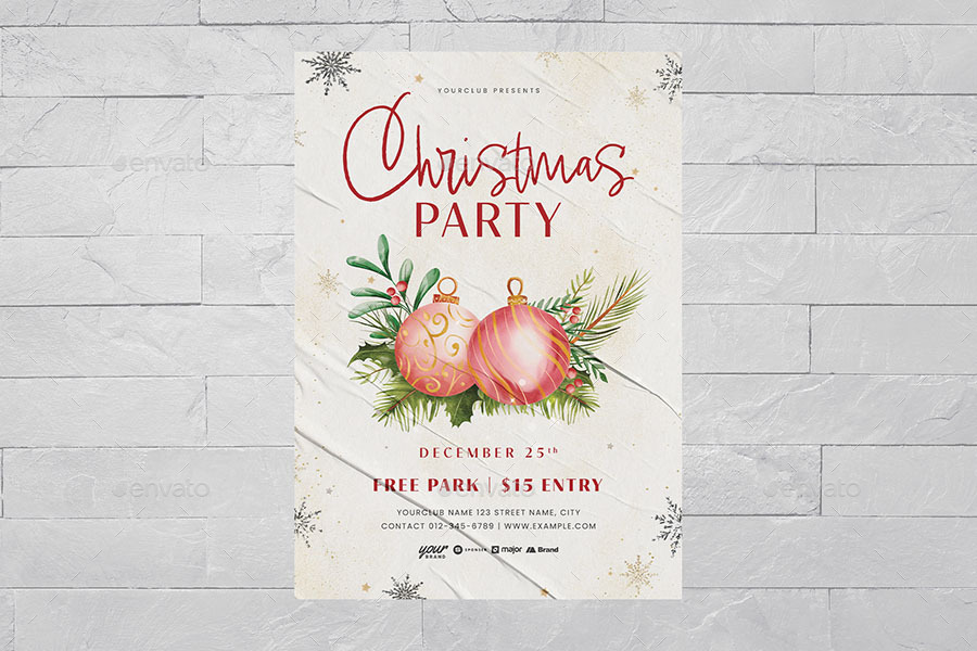 Festive Christmas Party Template, Print Templates | GraphicRiver