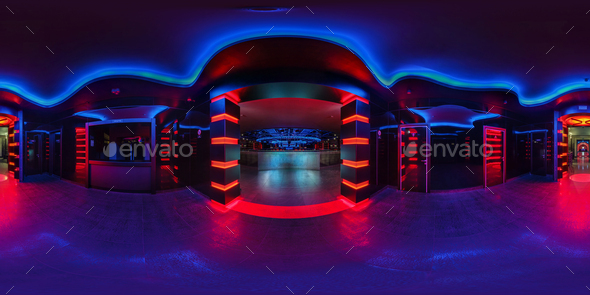 Full hdri 360 equirectangular spherical panorama in night club Stock ...