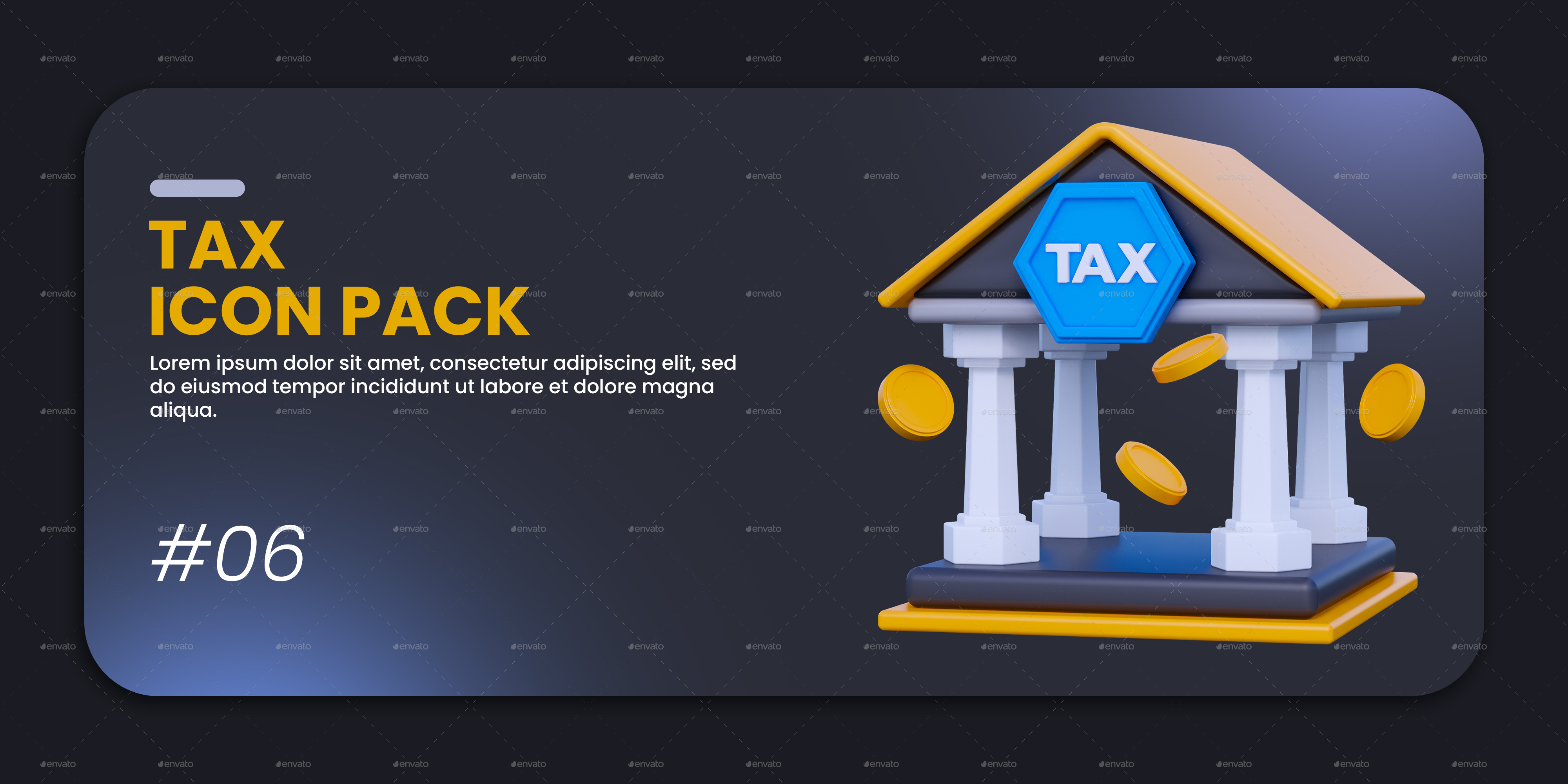 3d Tax Icon Pack, Graphics | GraphicRiver