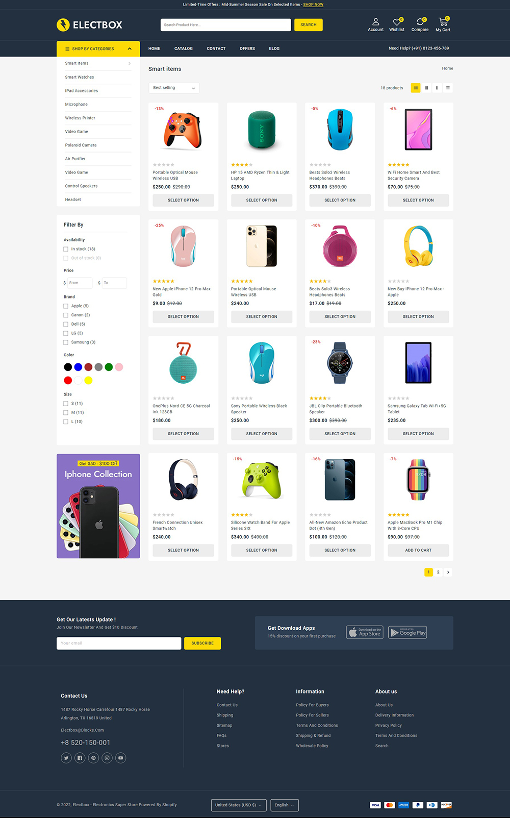 Electbox - Multipurpose Electronics Store Shopify 2.0 Responsive Theme by codezeel