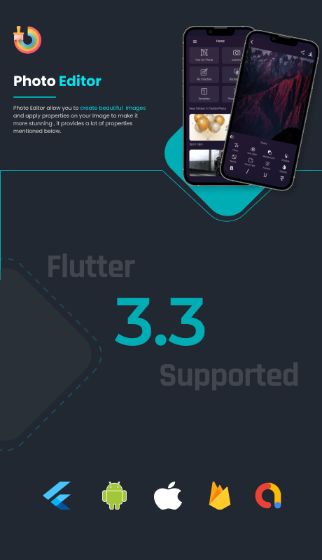 Photo Editor | Text on Photo Flutter App + Flutter Web Admin Panel by dotcoder21