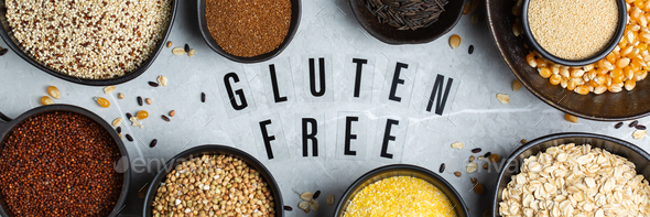 Gluten free cereals as corn, amaranth , quinoa, buckwheat , teff, rice ...