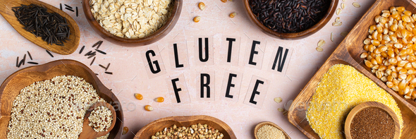 Gluten free cereals as corn, amaranth , quinoa, buckwheat , teff, rice ...