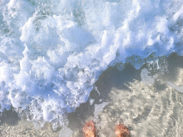 Overhead view of ocean wave headed to shore in Florida. Stock Photo by ...