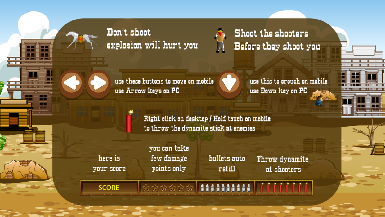Wild West Cowboy Construct 3 HTML5 Game by Sparximer | CodeCanyon