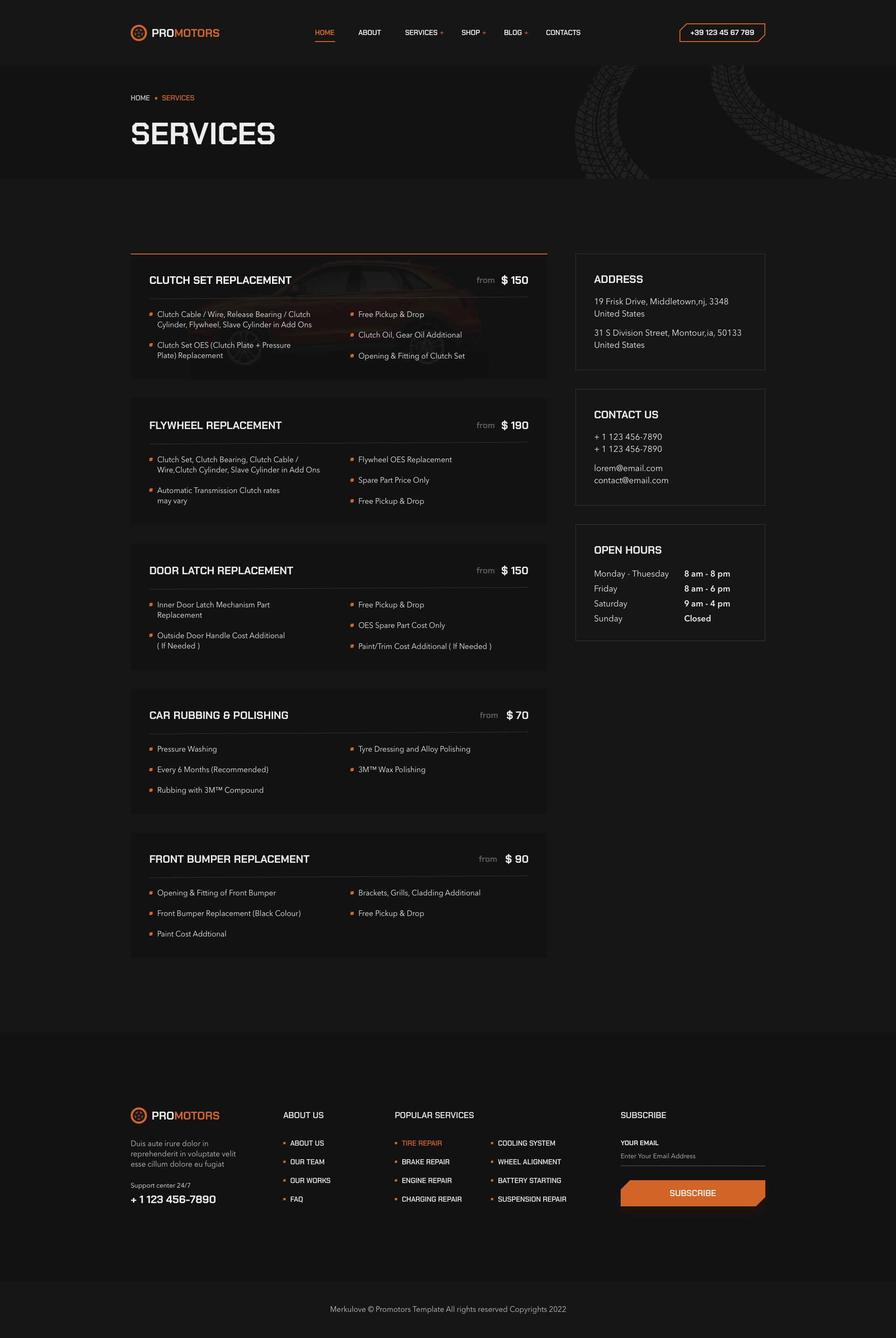 ProMotors – Car Service and Detailing Template for XD by merkulove