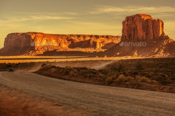 Rural Arizona Gravel Road Stock Photo by duallogic | PhotoDune