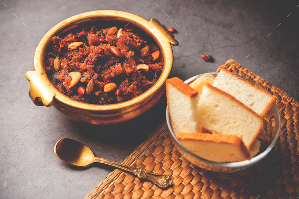 bread halwa also called halva, sheera, pudding or suji is an instant ...