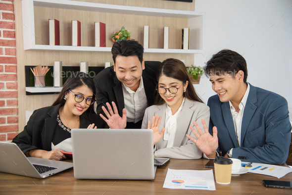 Business Asian people in formal suit meeting and working together in ...