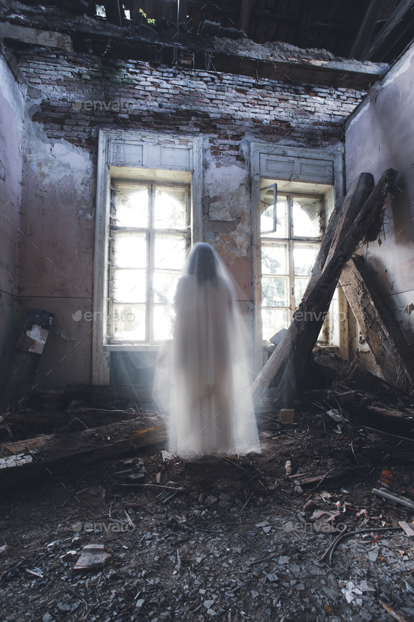 Scary ghost woman in haunted house Stock Photo by erika8213 | PhotoDune