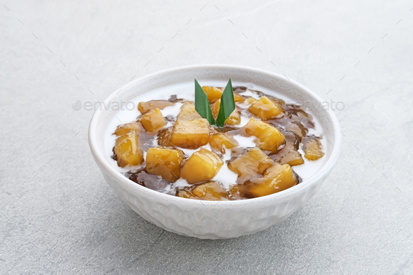 Bubur Ubi or Jenang Telo, Indonesian dessert Stock Photo by tyasindayanti