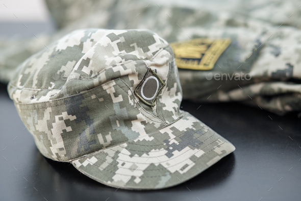 Armed Forces of Ukraine. Uniform for soldier. Military cap. Stock Photo ...