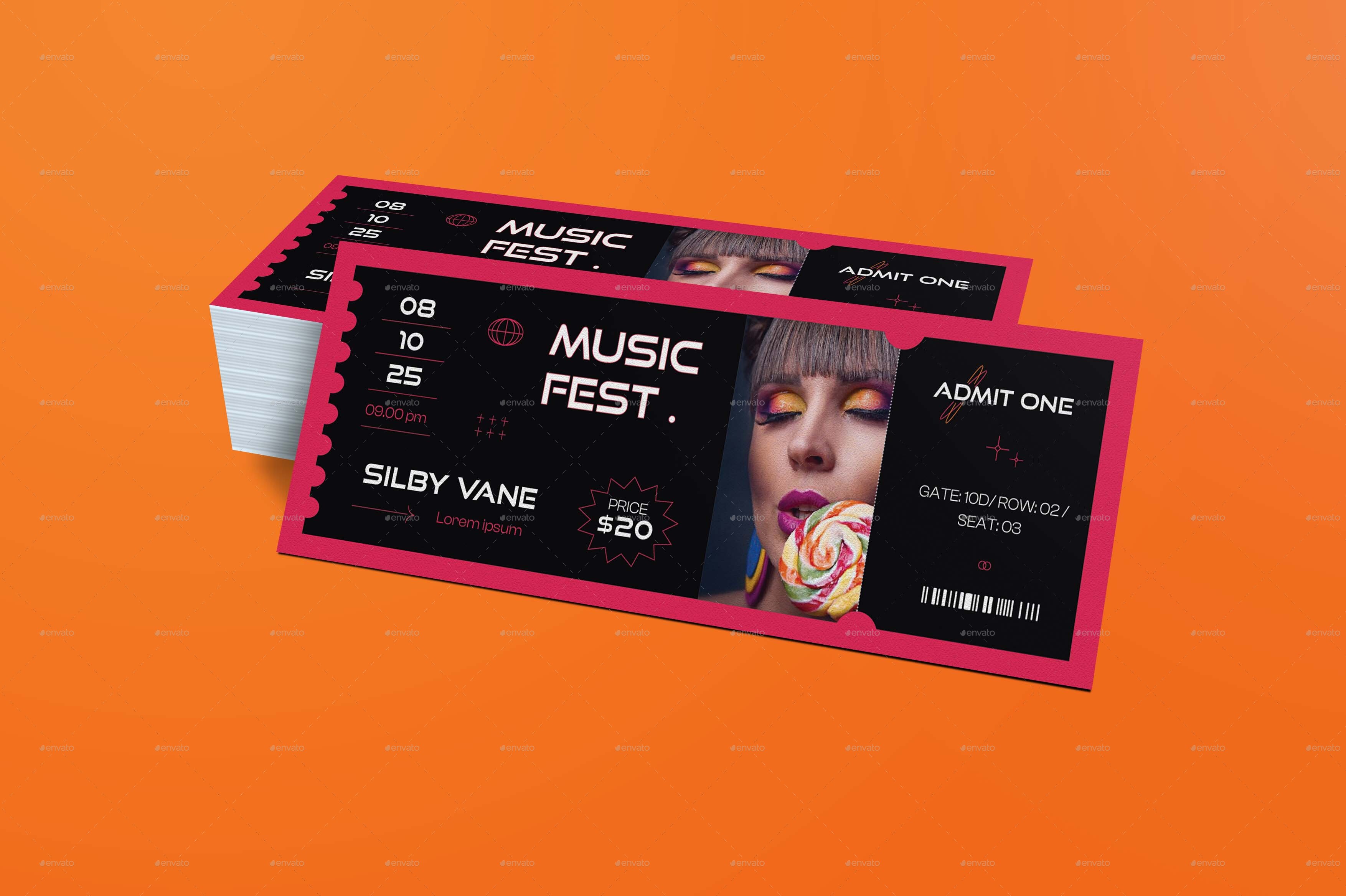 Modern Ticket Music, Print Templates | GraphicRiver