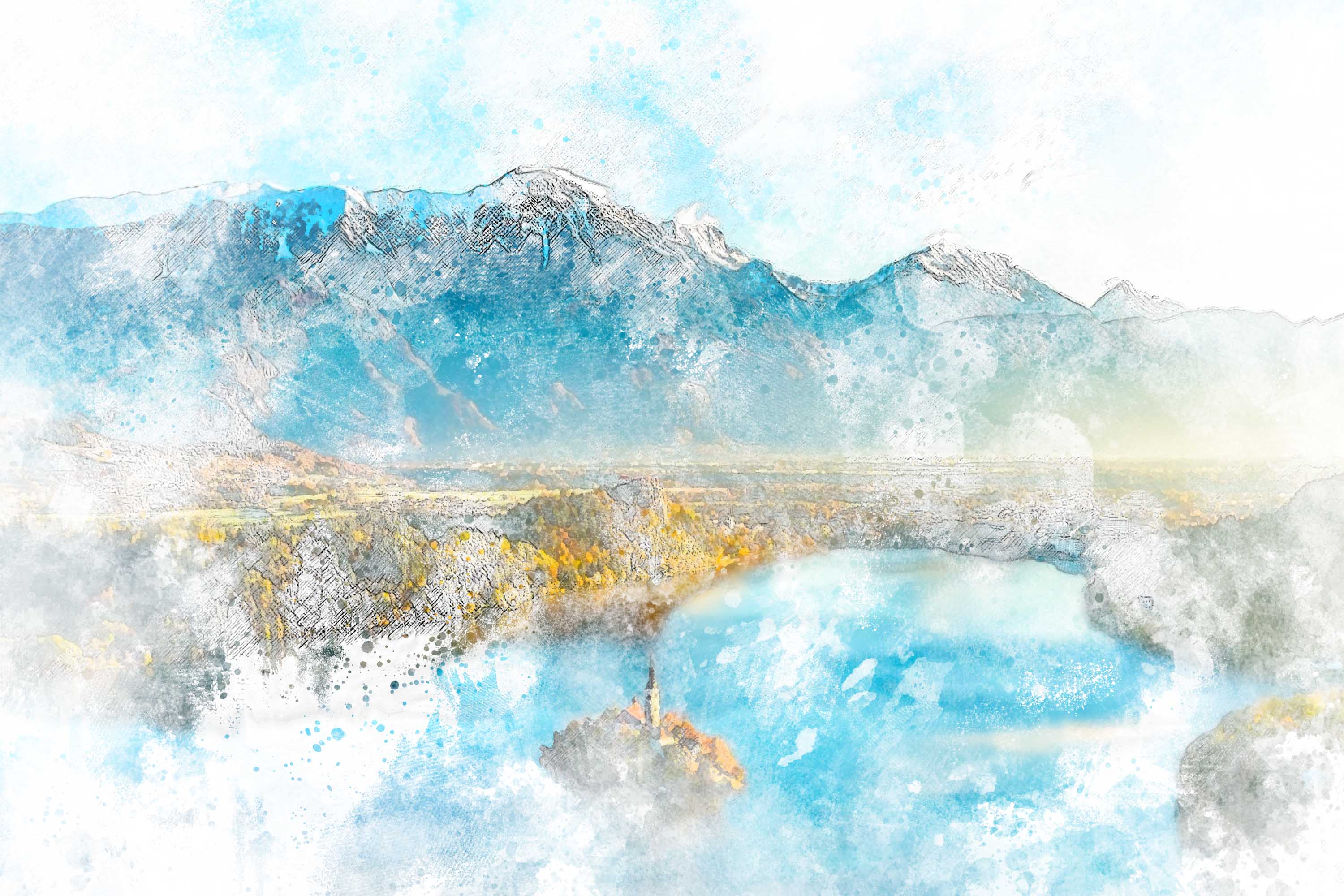 Realistic Watercolor Photoshop Effect Mockup, Add-ons | GraphicRiver